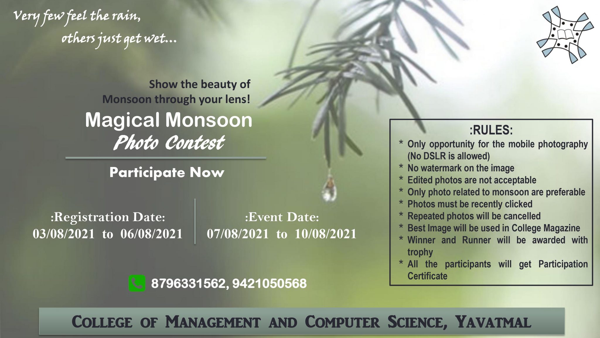 Magical Monsoon Photo Contest 2021 – Best BCA & BBA – College Of ...